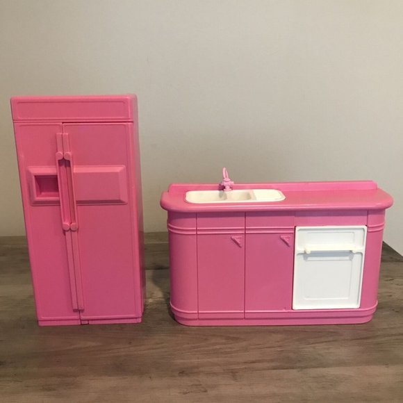Mattel | Toys | 99 Mattel Pink Barbie Kitchen Playset Refrigerator Sink ...